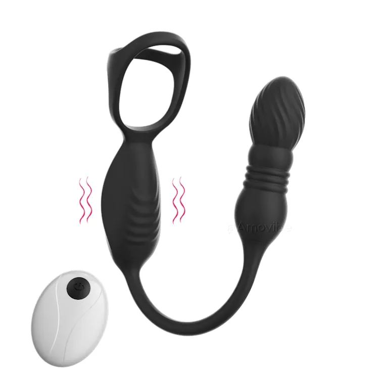 Remote Thrusting Prostate Massager With 10 Vibrating Functions Amovibe 8586