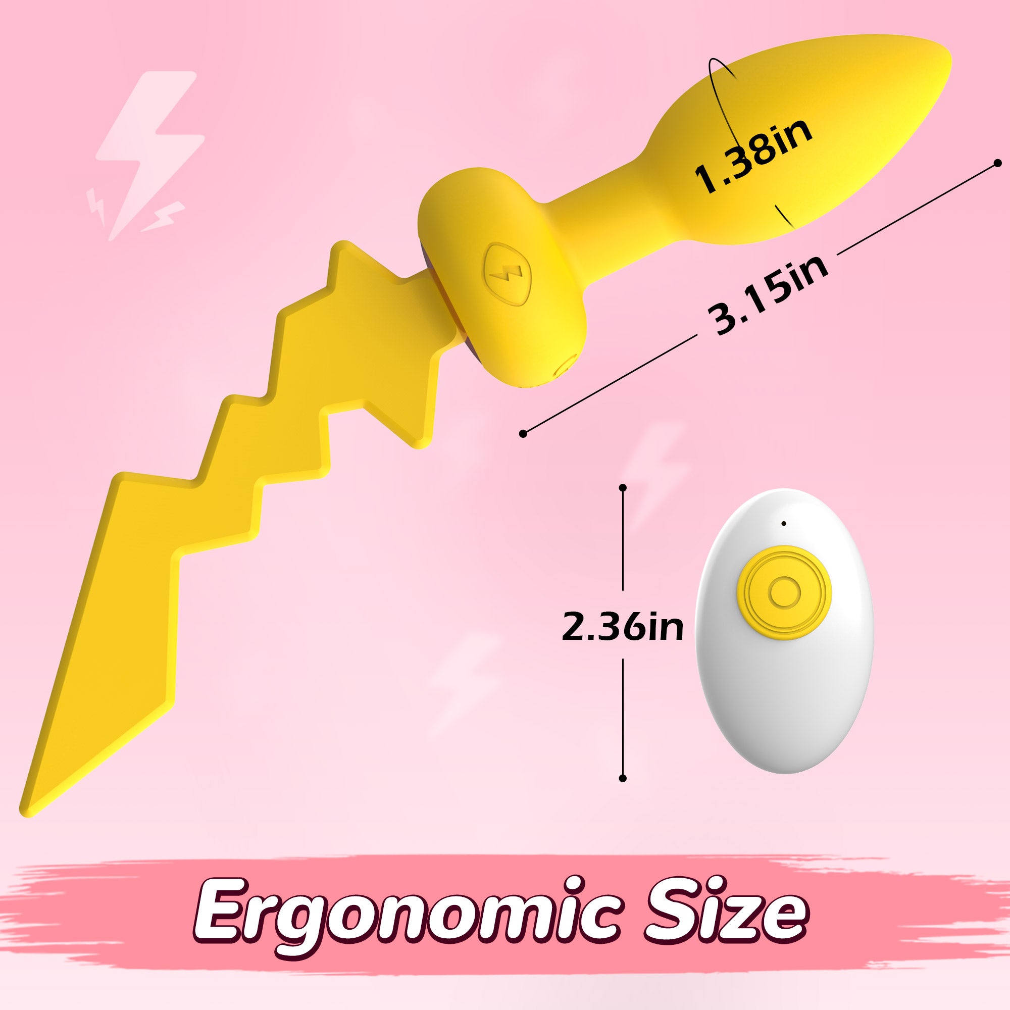 Pikachu Lightning Anal Plug Tail - With 10 Vibration Modes – Amovibe